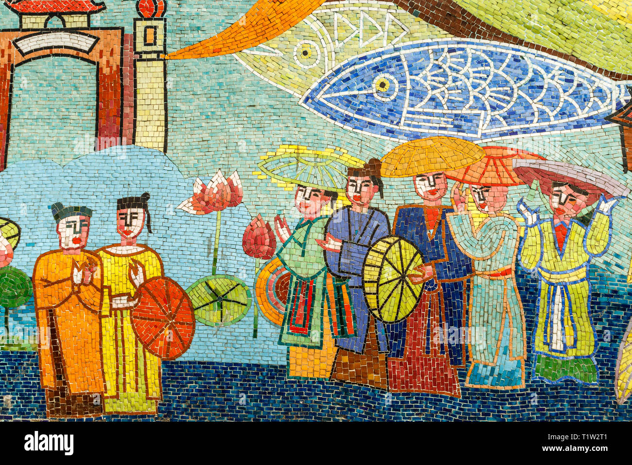 Decorative mosaic mural hanoi vietnam hi-res stock photography and ...
