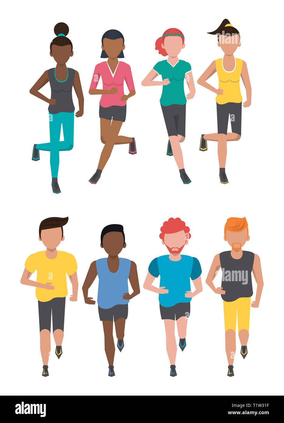 Fitness people running characters Stock Vector Image & Art - Alamy