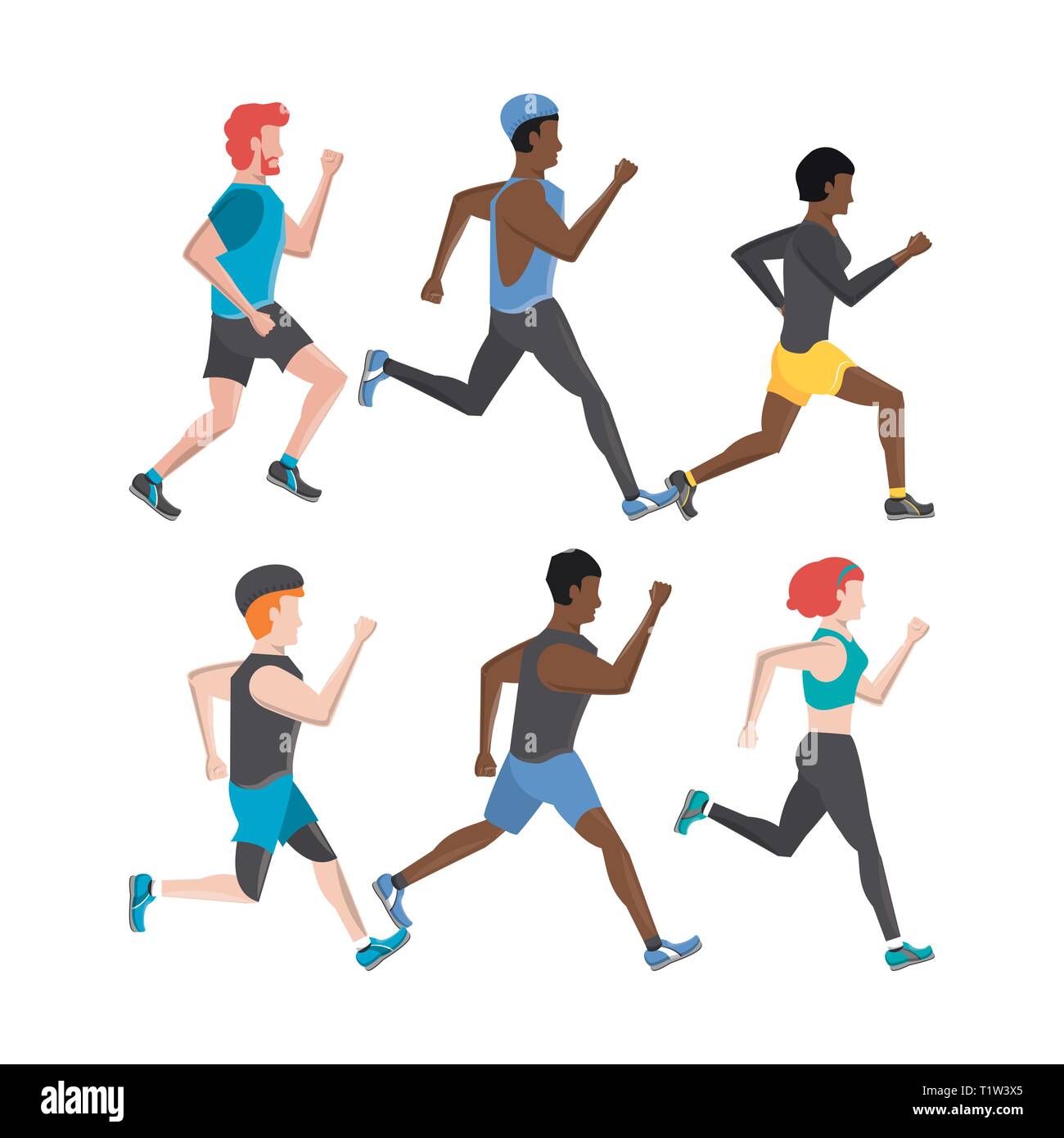Fitness people running characters Stock Vector Image & Art - Alamy