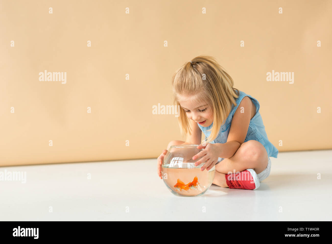 Adorable kid sitting crossed legs hi-res stock photography and images ...