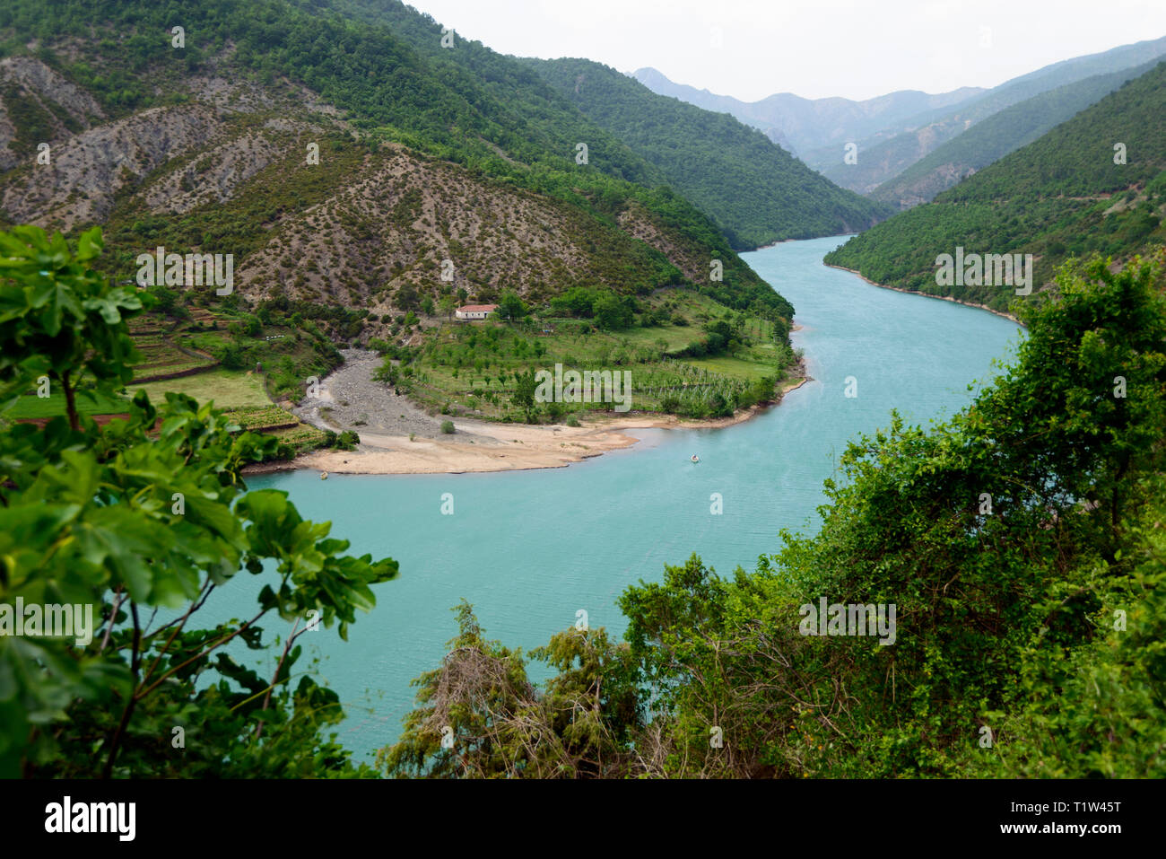 River Mat, Shkopet reservoir, Ulza Regional Nature Park, Albania, Mati ...