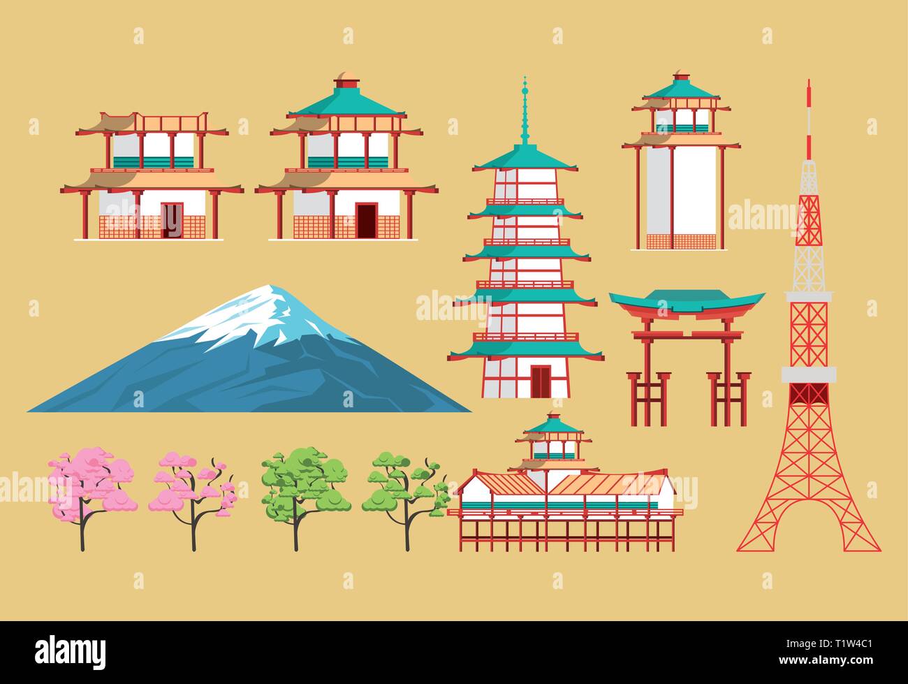 Japanese wood buildings Stock Vector Images - Alamy