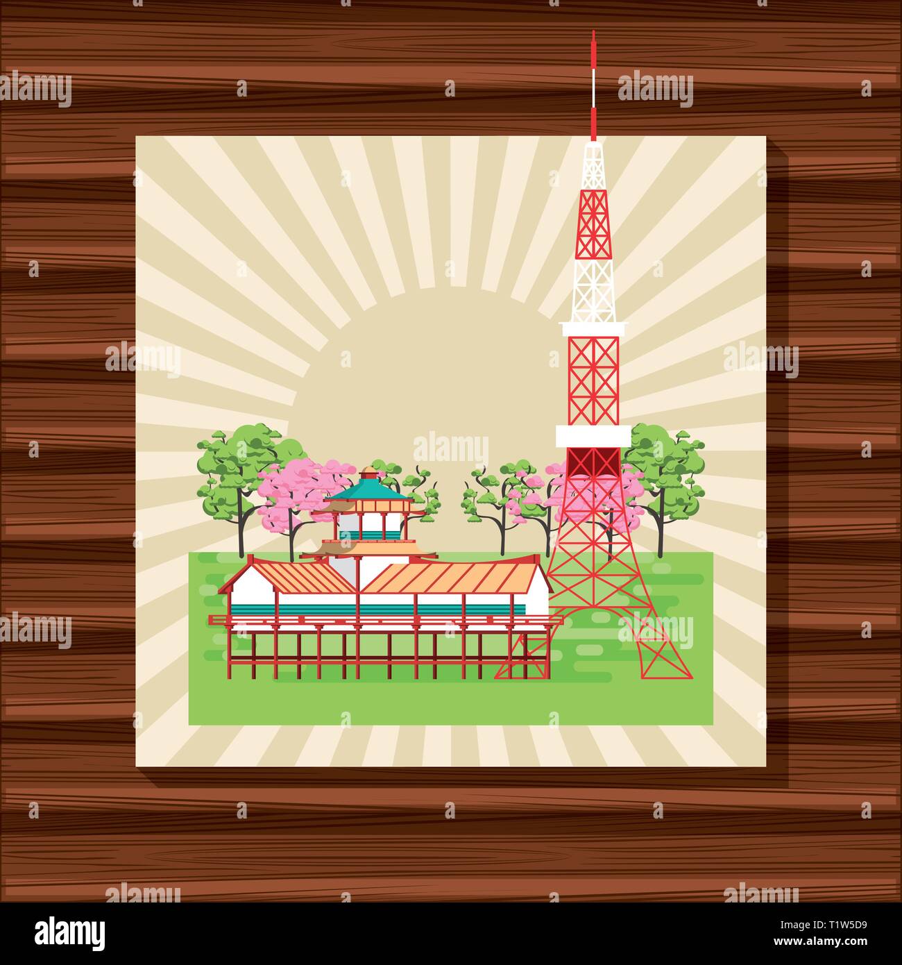 Japanese temple in nature Stock Vector Image & Art - Alamy