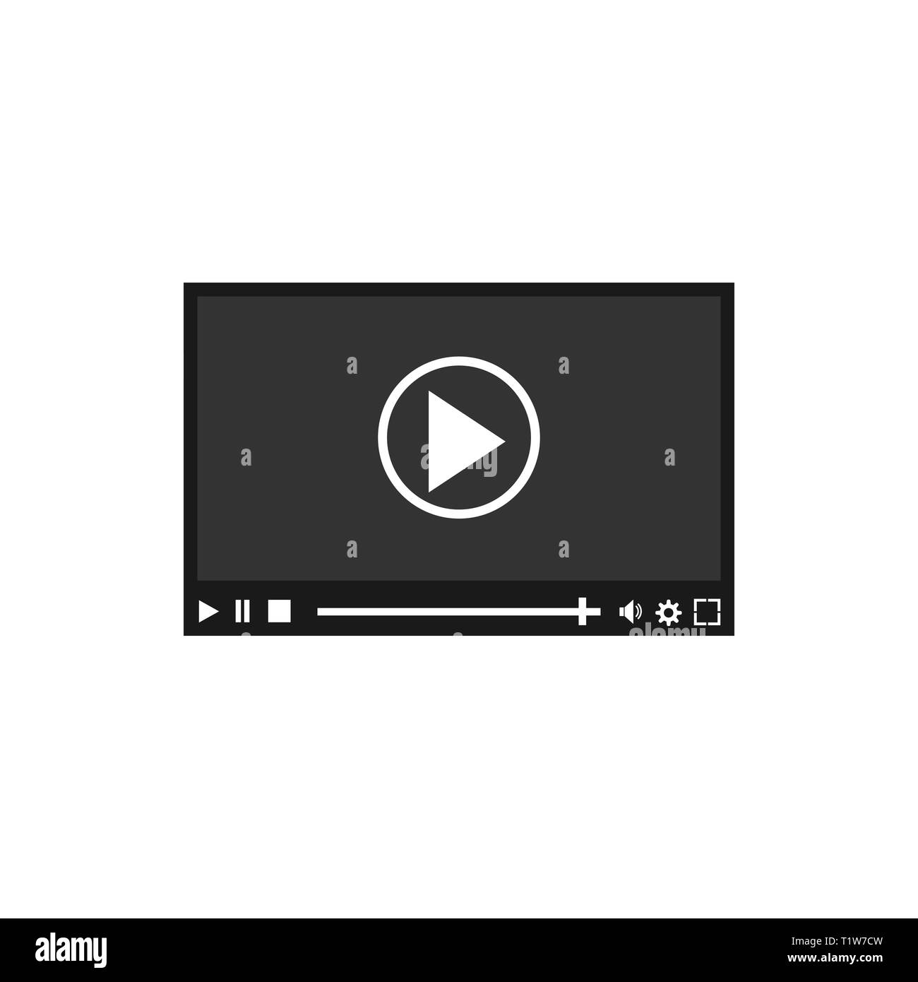 Vector illustration, flat design. Video player icon Stock Vector Image ...