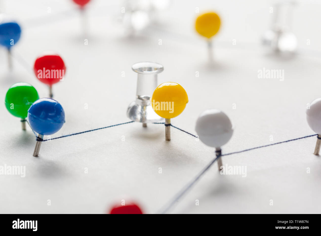 Network with pins Stock Photo - Alamy