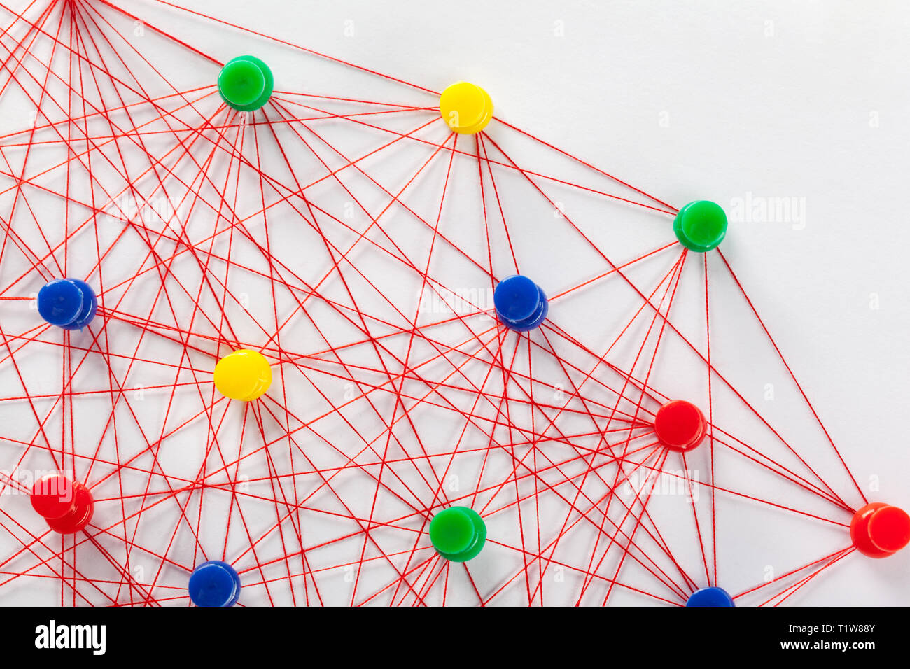 Network with pins Stock Photo - Alamy