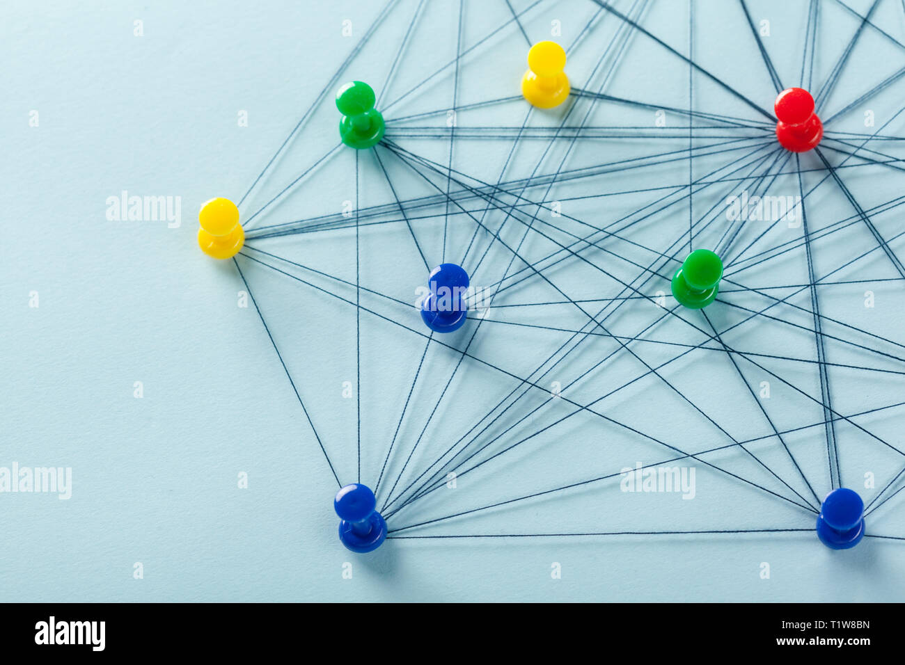 Network with pins Stock Photo - Alamy