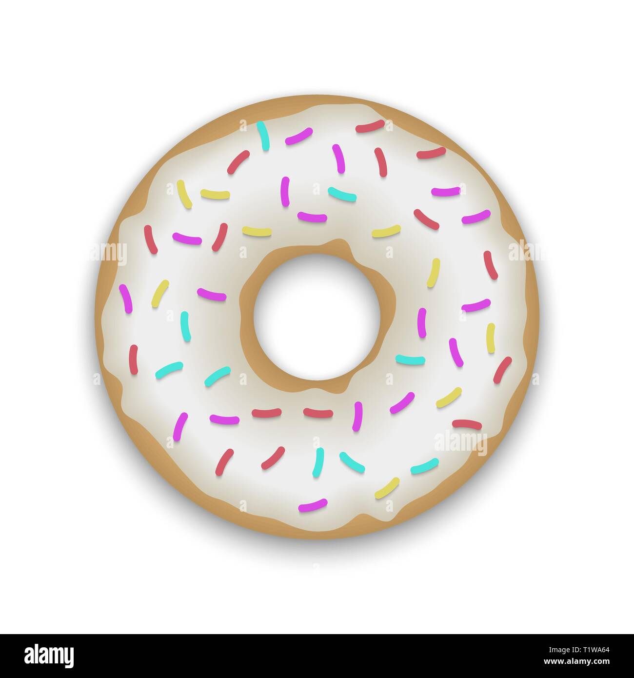 Realistic donut isolated on a white background Stock Vector Image & Art ...