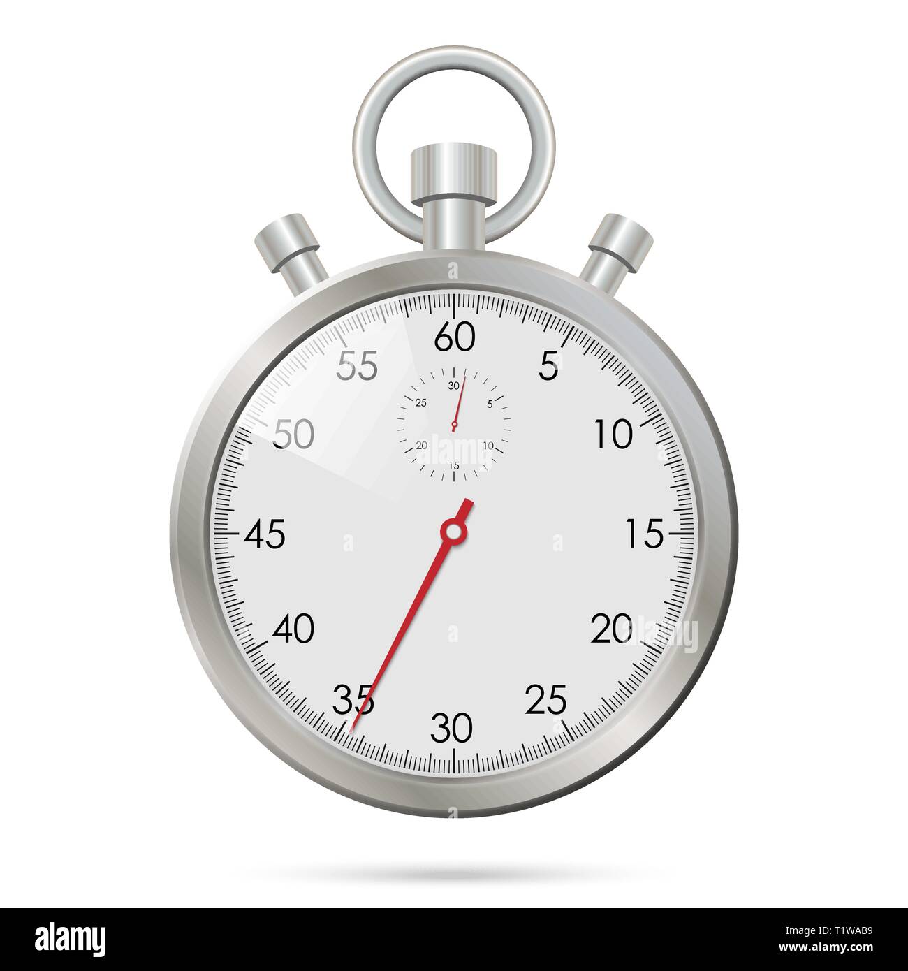Silver realistic stopwatch. Vector illustration Stock Vector Image ...