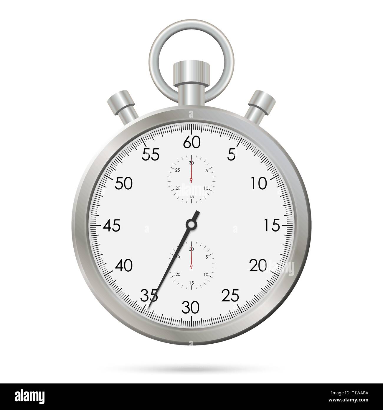 Silver realistic stopwatch. Vector illustration Stock Vector Image ...