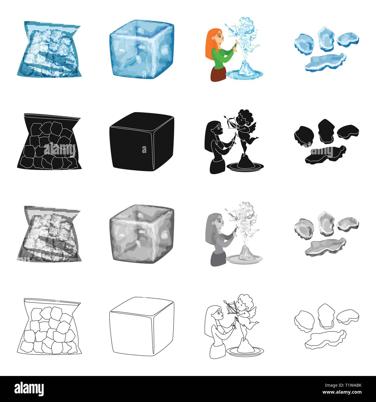 form,cube,sculpture,splinters,ice,package,drink,Cupid,pieces,block ...