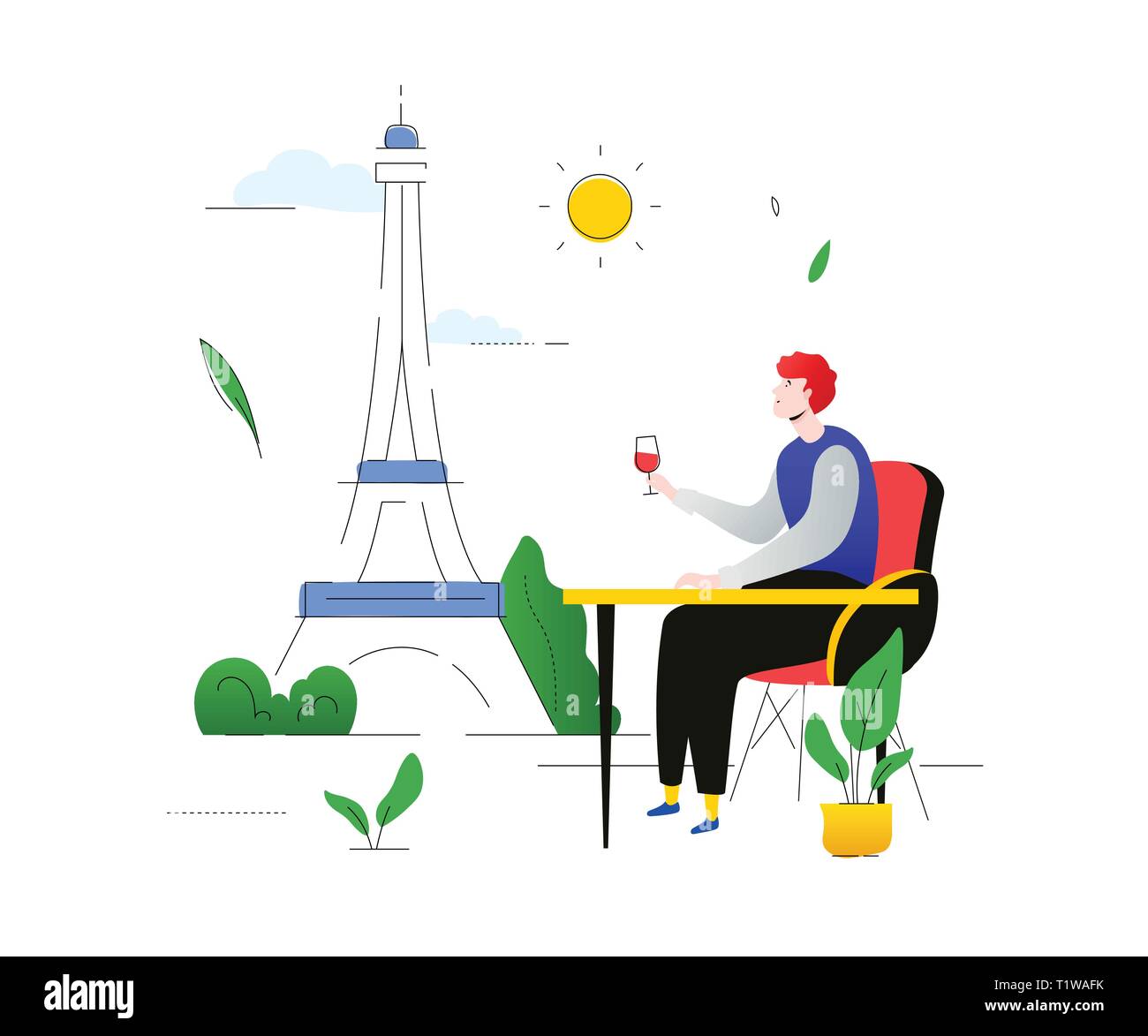 Travel to France - colorful flat design style illustration Stock Vector ...