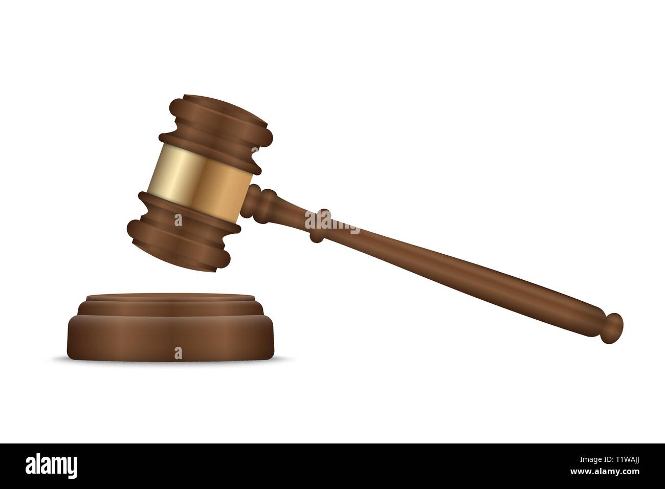 Realistic wooden judge gavel and soundboard, vector illustration Stock ...