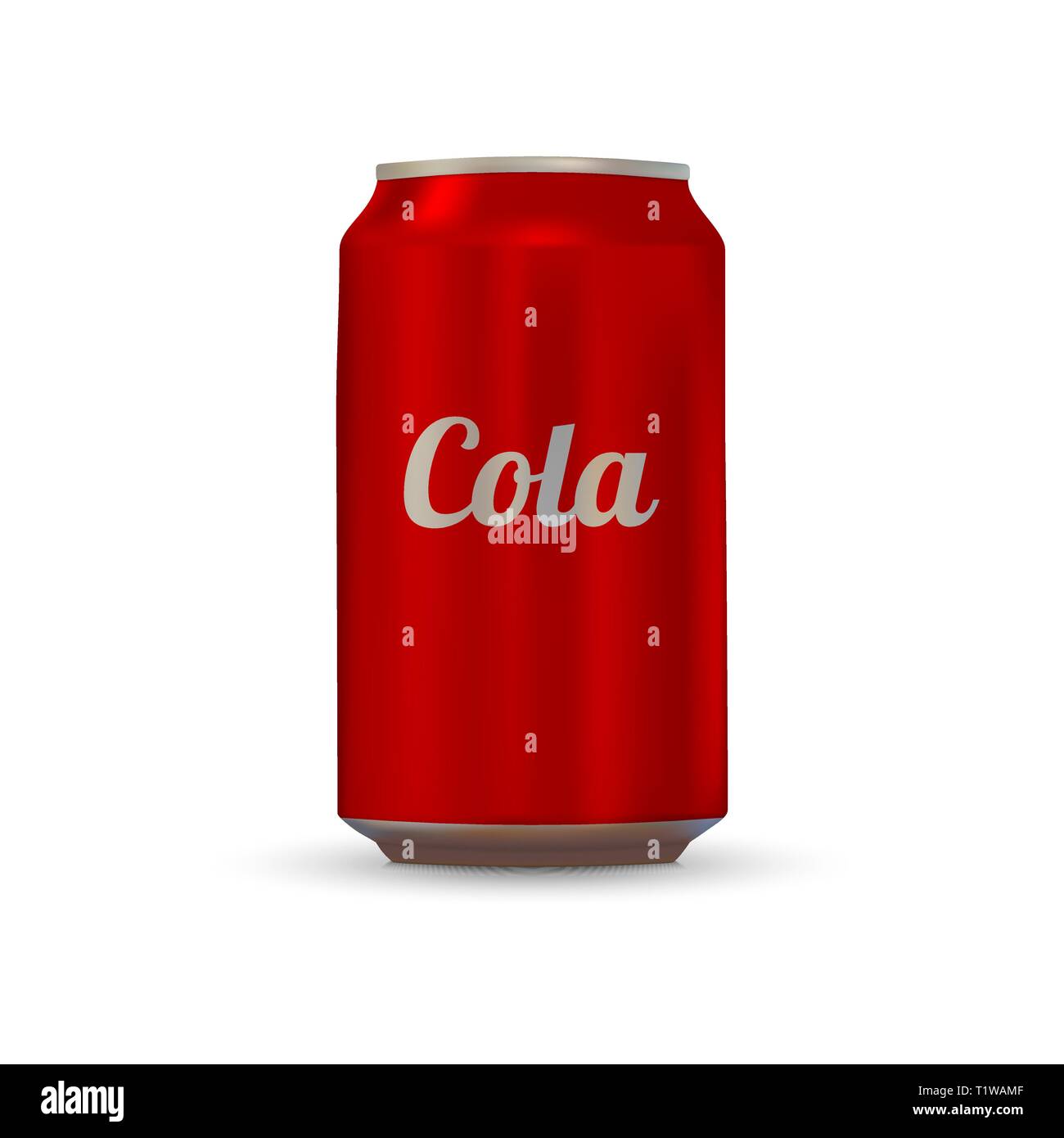 Cola Drink aluminium can isolated on white background Stock Vector ...