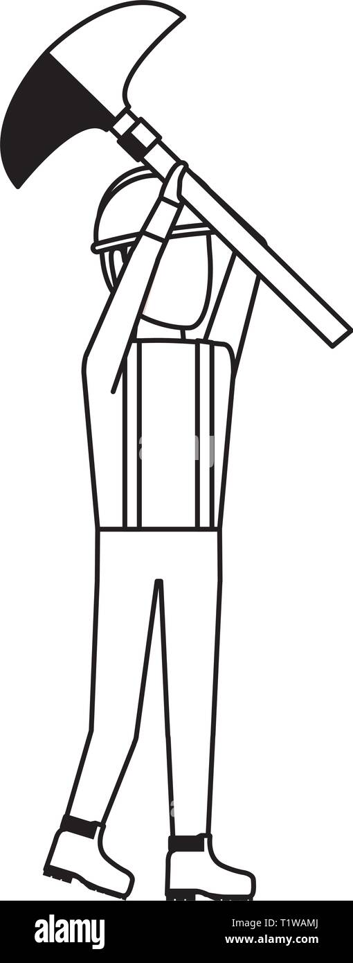 worker construction man with hammer avatar character Stock Vector Image ...