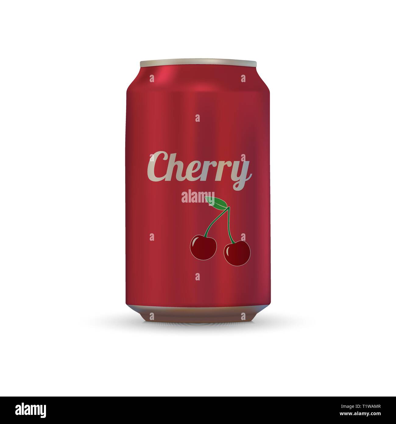 Cherry Drink aluminium can isolated on white background Stock Vector ...
