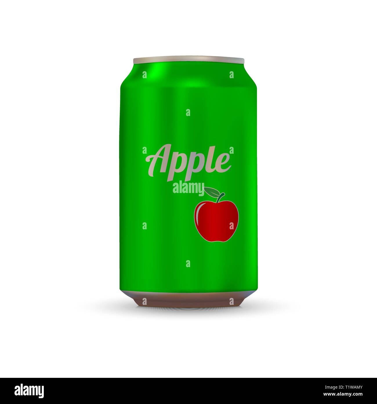 Apple Drink aluminium can isolated on white background Stock Vector ...