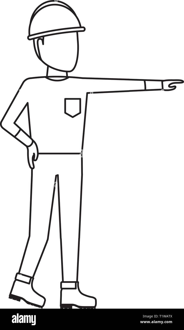 worker construction man with helmet security vector illustration design ...