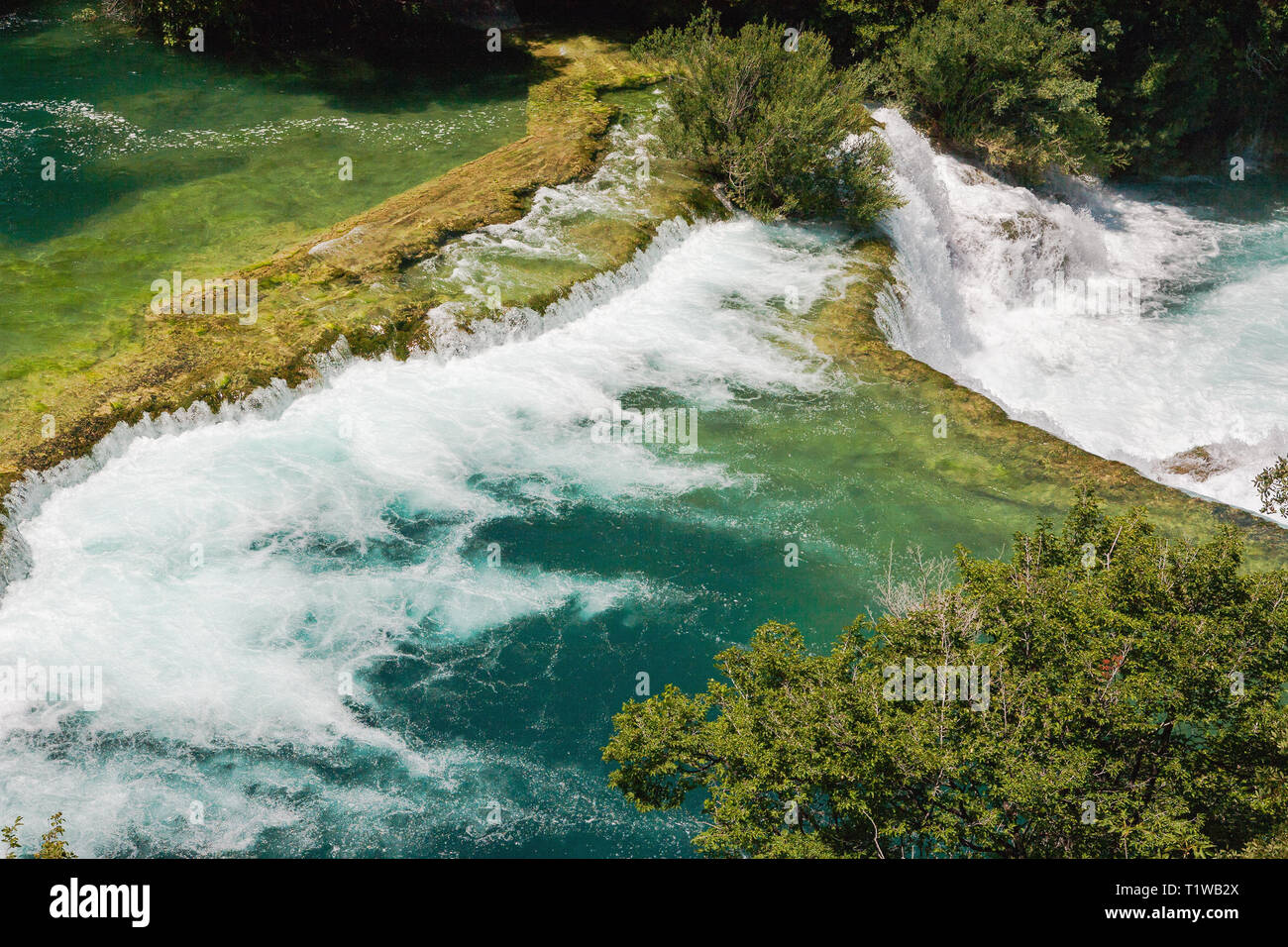 Cascades on the middle section of Skradinski buk: the last waterfall ...