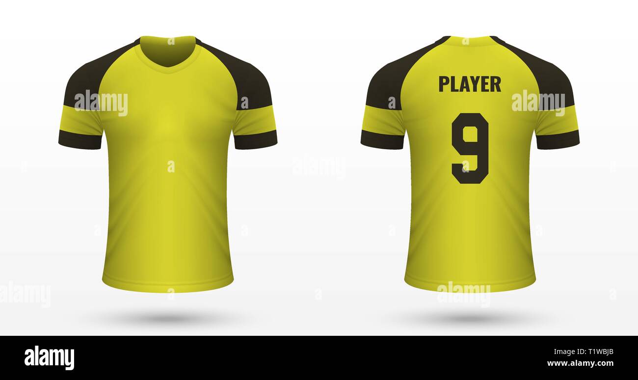 Realistic soccer shirt Dortmund, jersey template for football kit ...