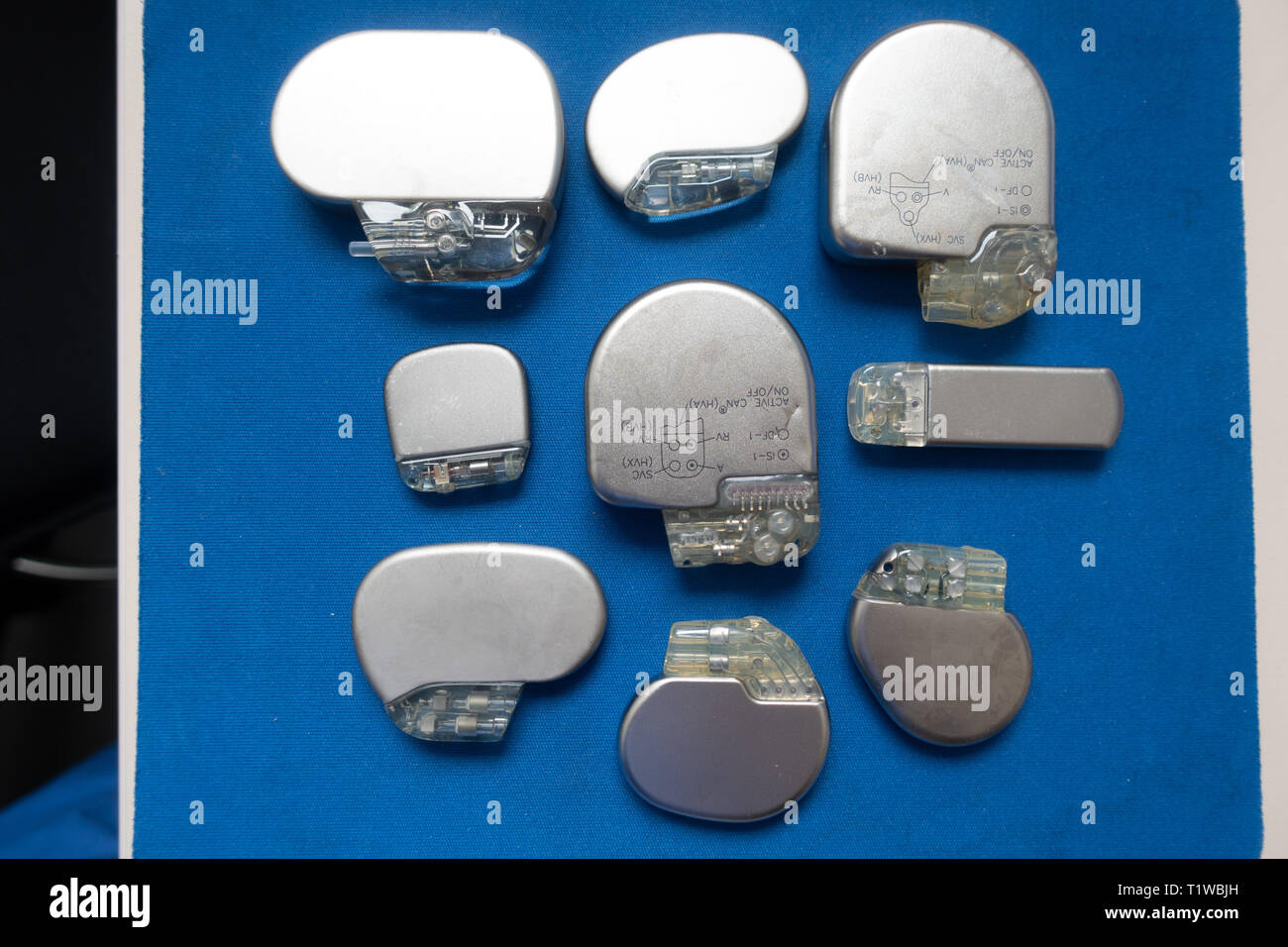 various explanted pacemakers and defibrillators and event recorders ...