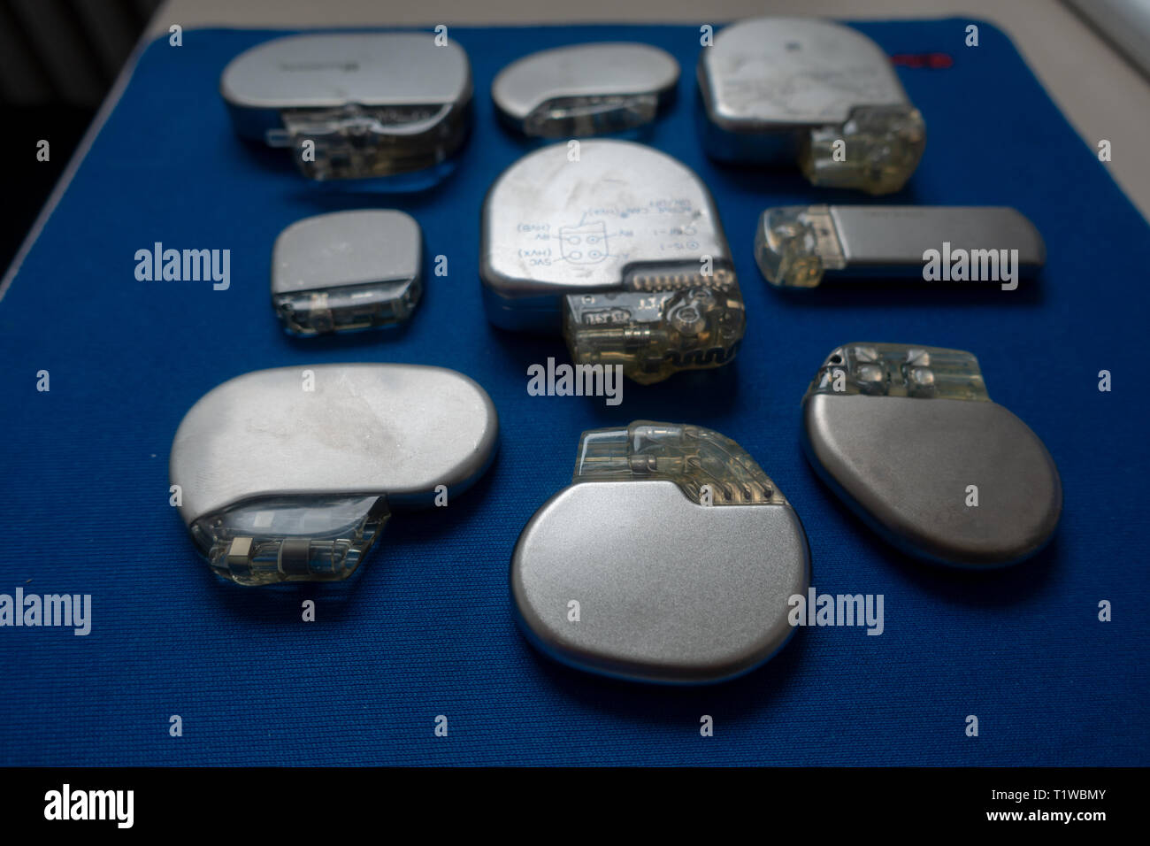 various explanted pacemakers and defibrillators and event recorders ...