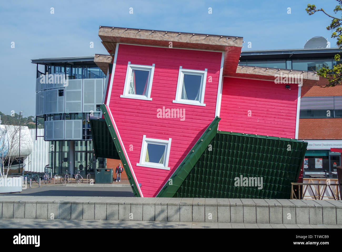 The Upside Down House Tourist attraction in Bournemouth Triangle Stock ...