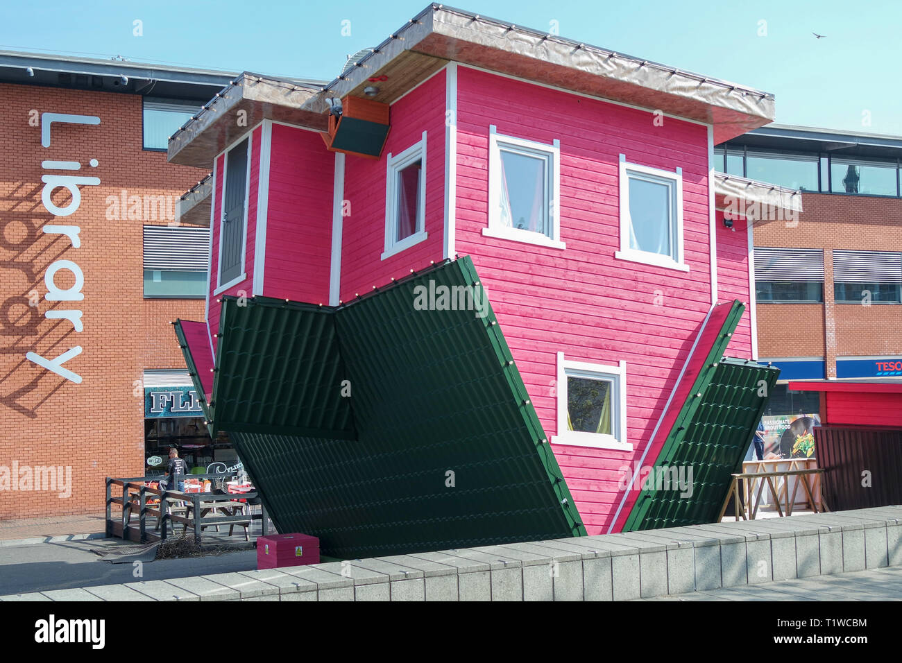 The Upside Down House Tourist attraction in Bournemouth Triangle Stock ...