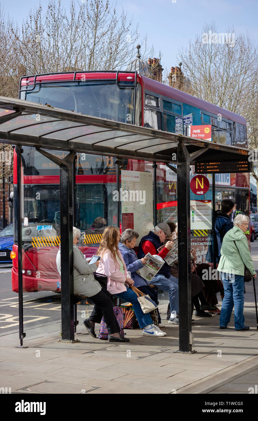 Crowd people waiting buses bus hi-res stock photography and images - Alamy