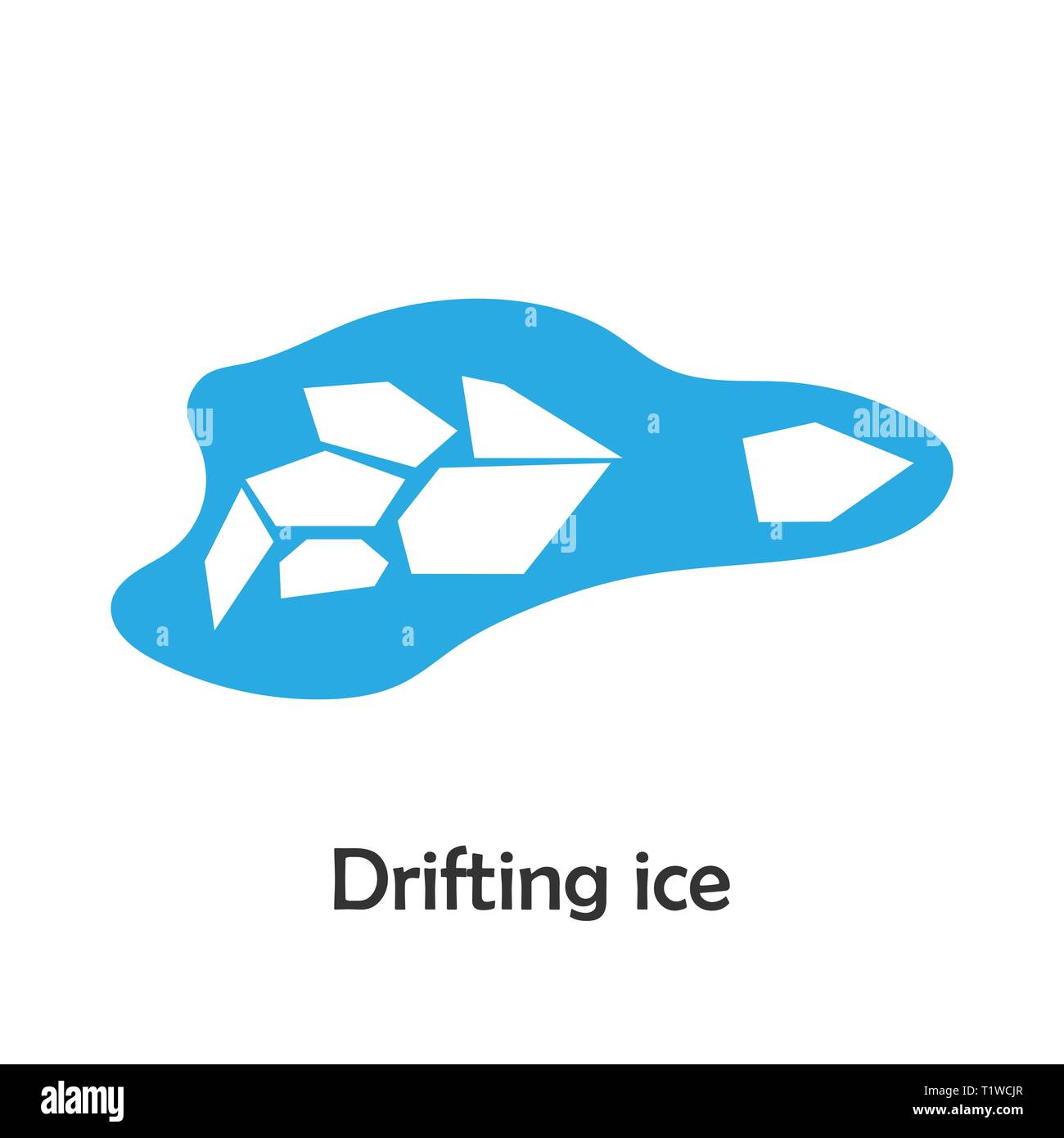 Drifting ice in cartoon style, spring card for kid, preschool activity ...