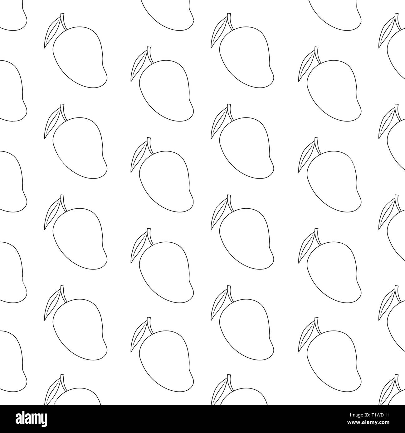 pattern of fresh mangoes fruits vector illustration design Stock Vector ...
