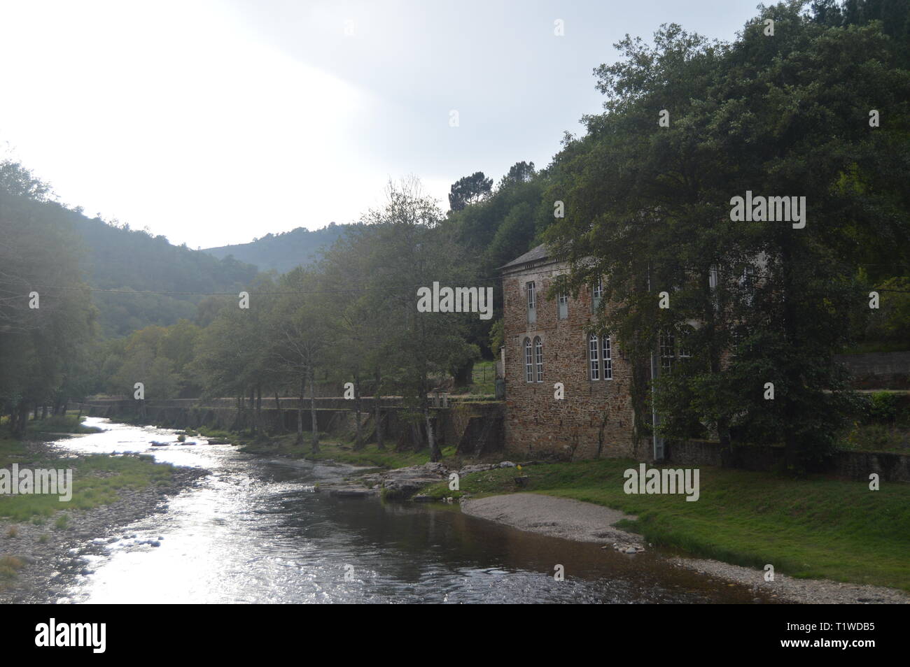 Quiet Suarna River Next To An Old Water Mill On Its Pass By Navia De ...
