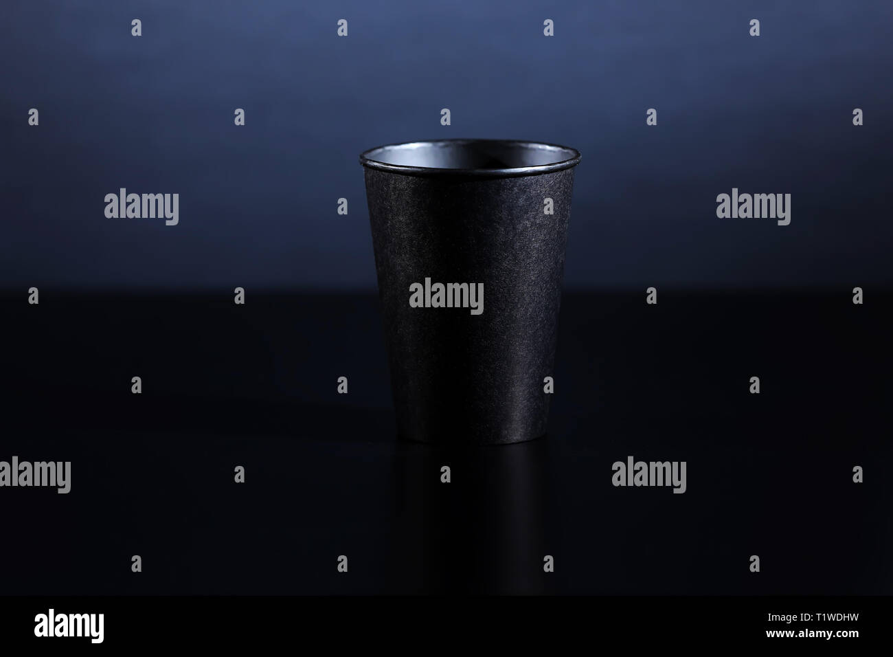 black paper glass isolated on black background Stock Photo - Alamy