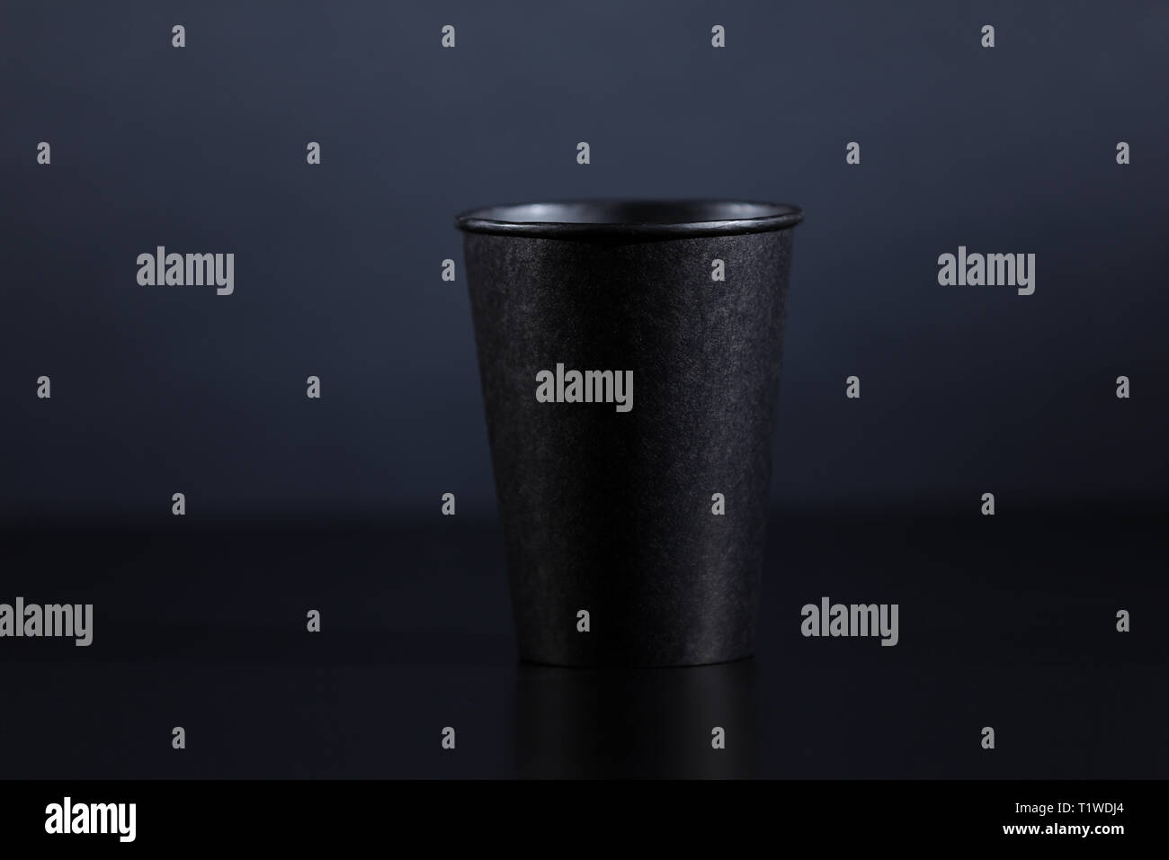 black paper glass isolated on black background Stock Photo - Alamy