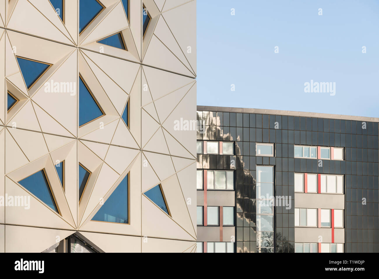 The Jewel building and a solar panel covered residential building ...