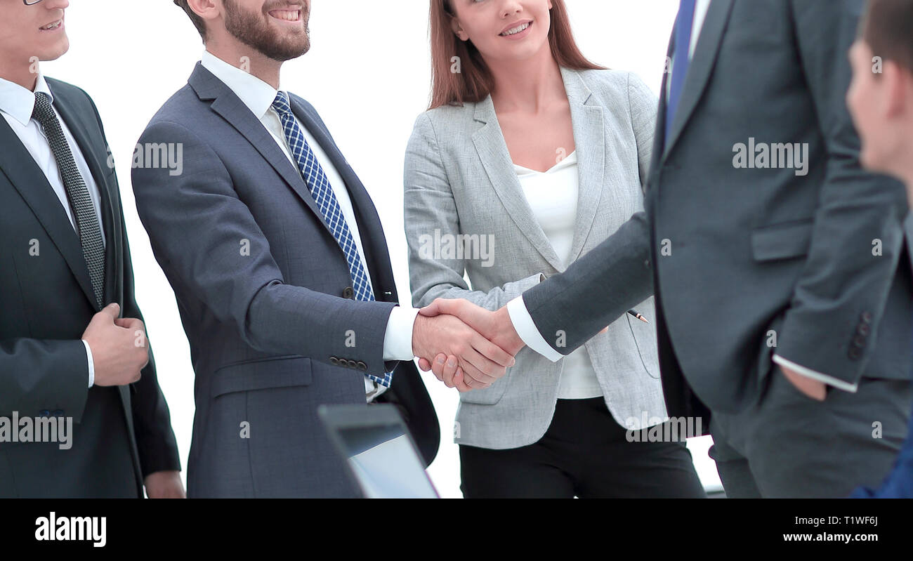 handshake business partners in the office Stock Photo - Alamy