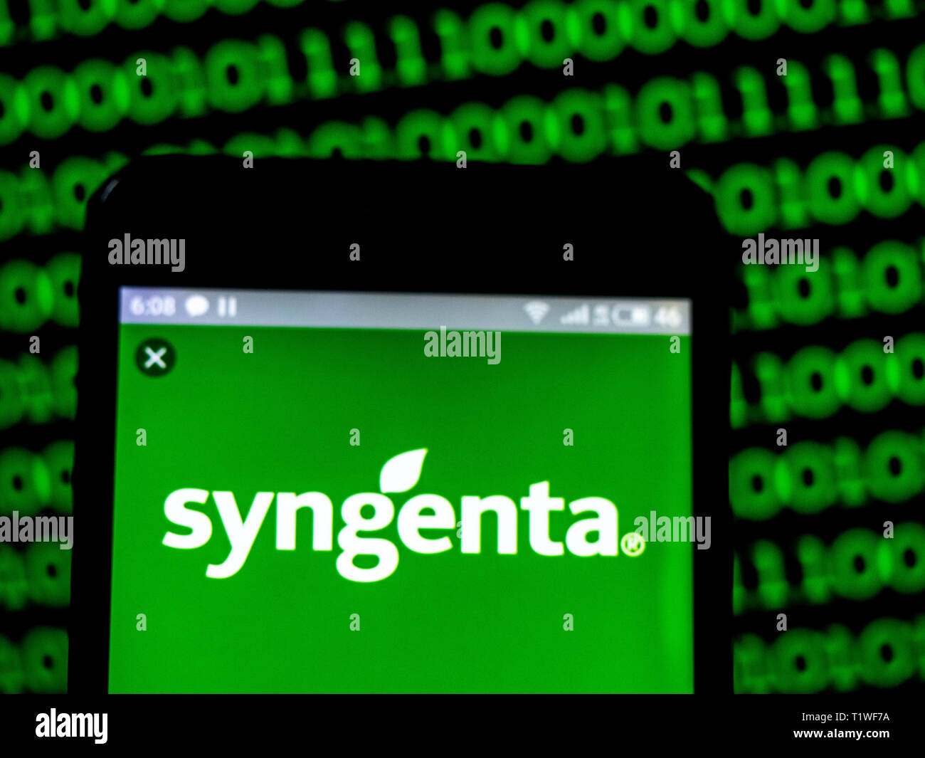 In this photo illustration a Syngenta AG logo seen displayed on a smart ...