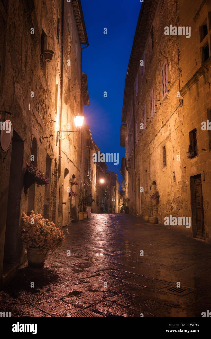 Italy City Streets At Night