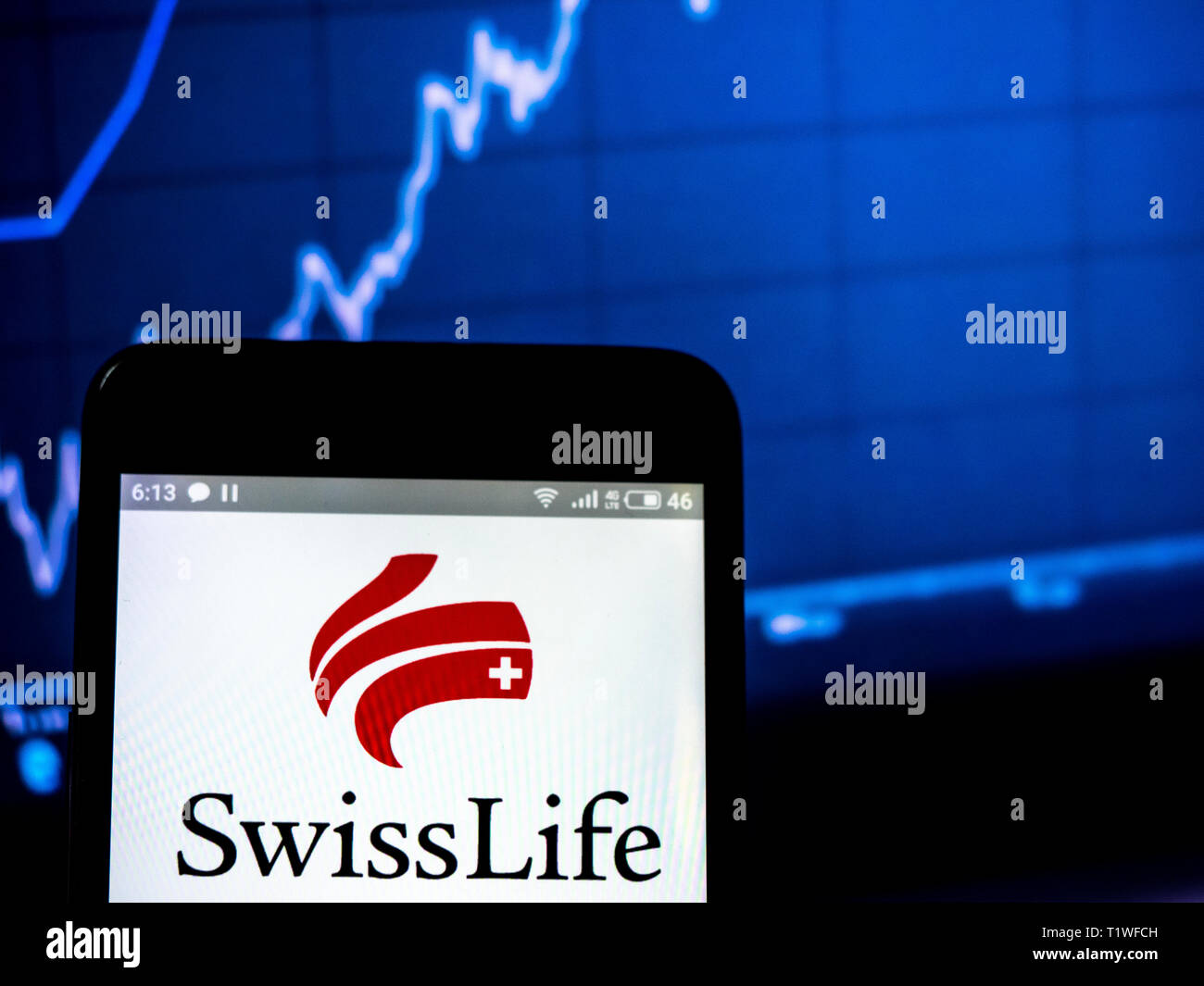 In this photo illustration a Swiss Life Group logo seen displayed on a ...