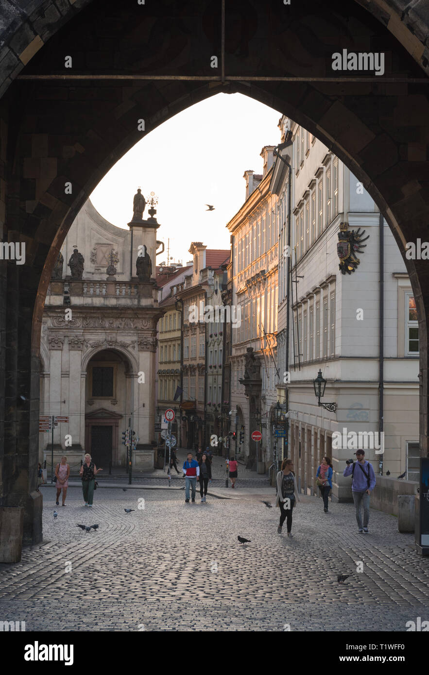 PRAGUE, CZECH REPUBLIC - 11 September 2018: People walking on the ...