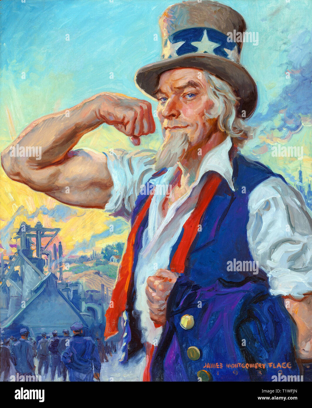 It's Time to Build a Stronger America by James Montgomery Flagg Stock ...