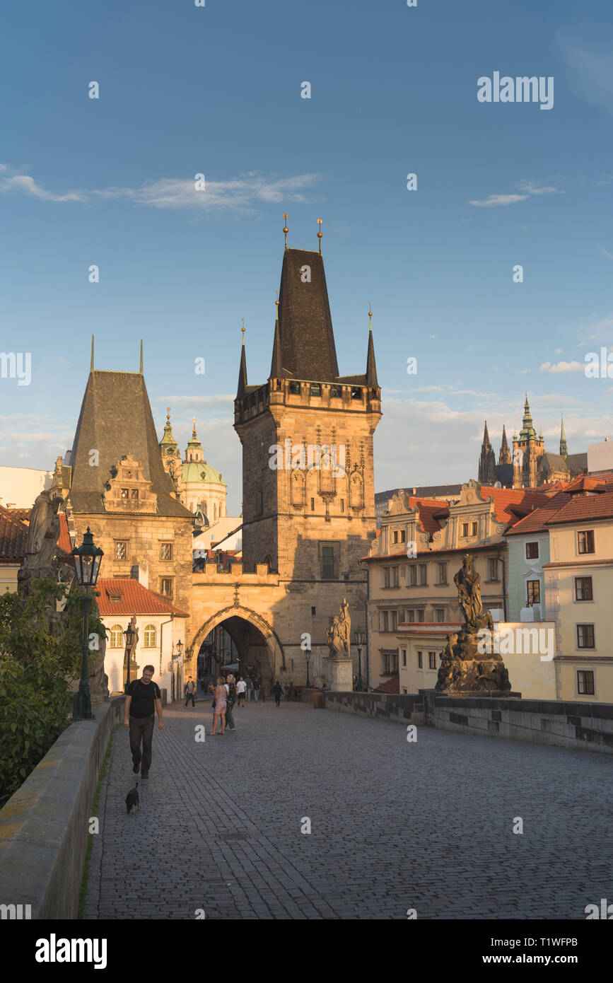 PRAGUE, CZECH REPUBLIC - 11 September 2018: People walking on the ...
