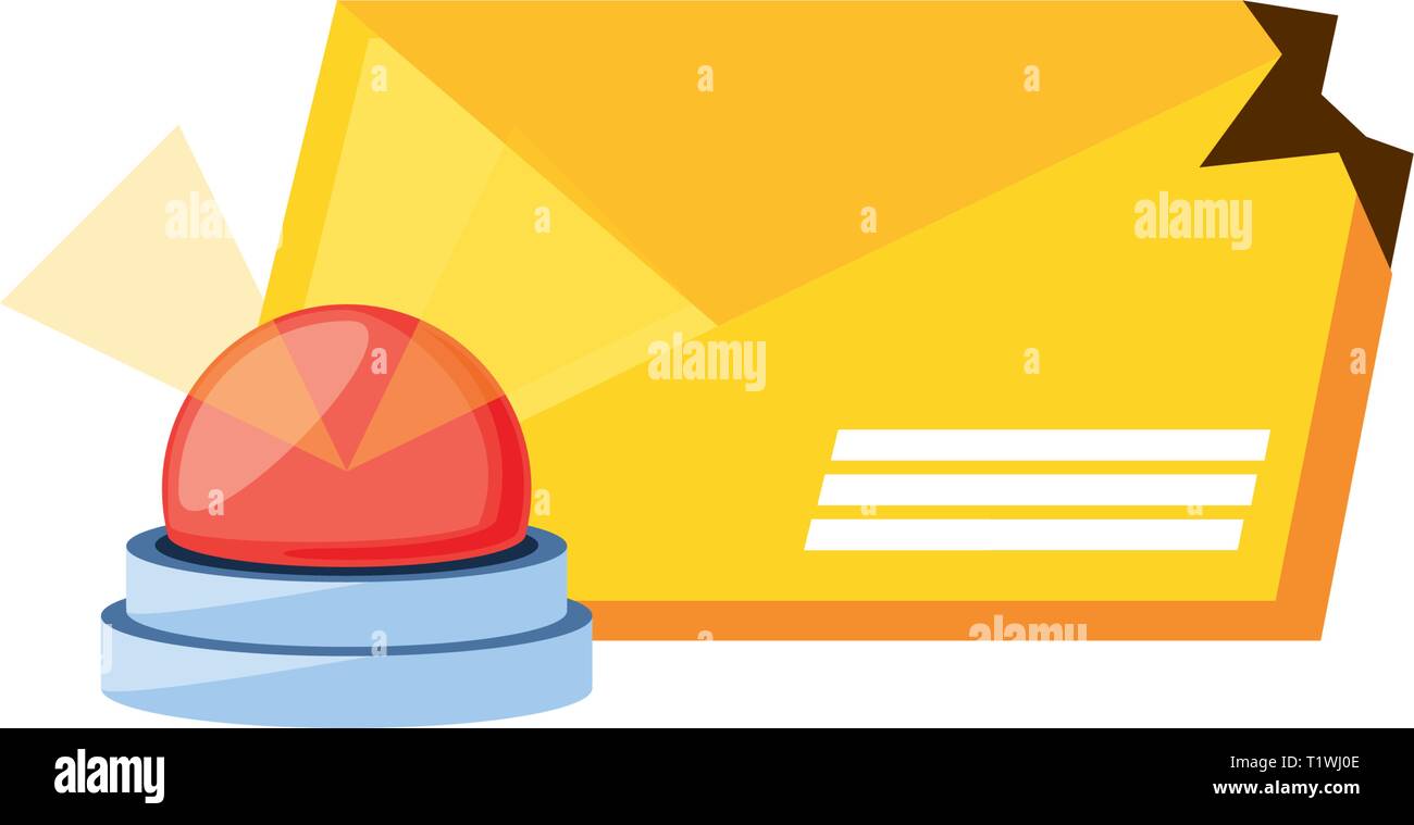 envelope mail with emergency light vector illustration design Stock ...