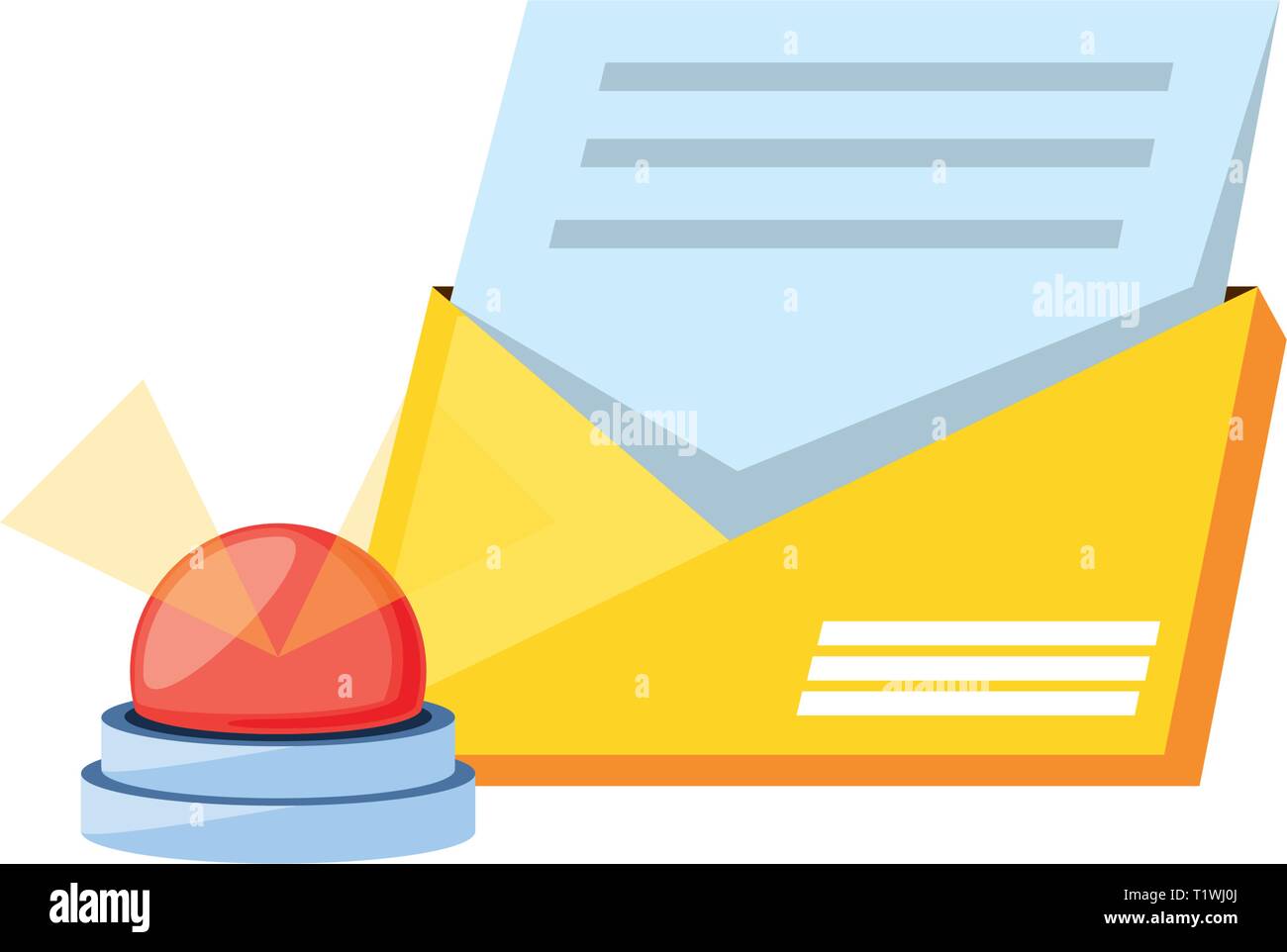 envelope mail with emergency light vector illustration design Stock ...