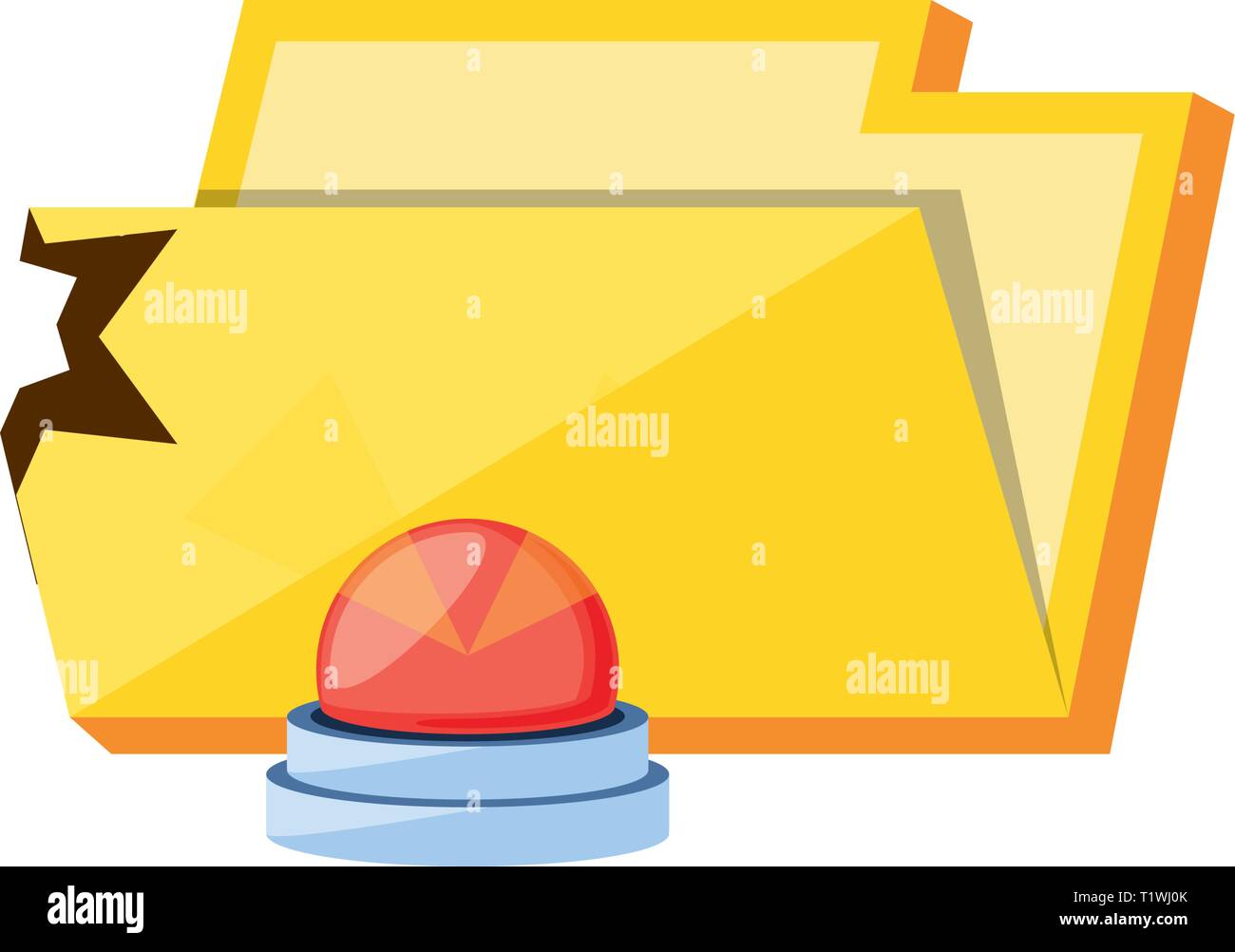 folder document with emergency light vector illustration design Stock ...