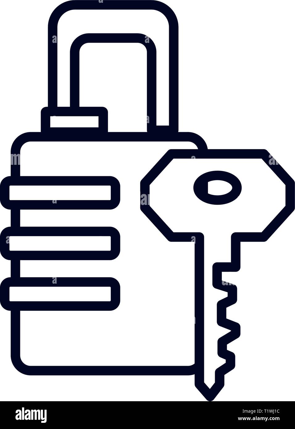 safe padlock with key vector illustration design Stock Vector Image ...