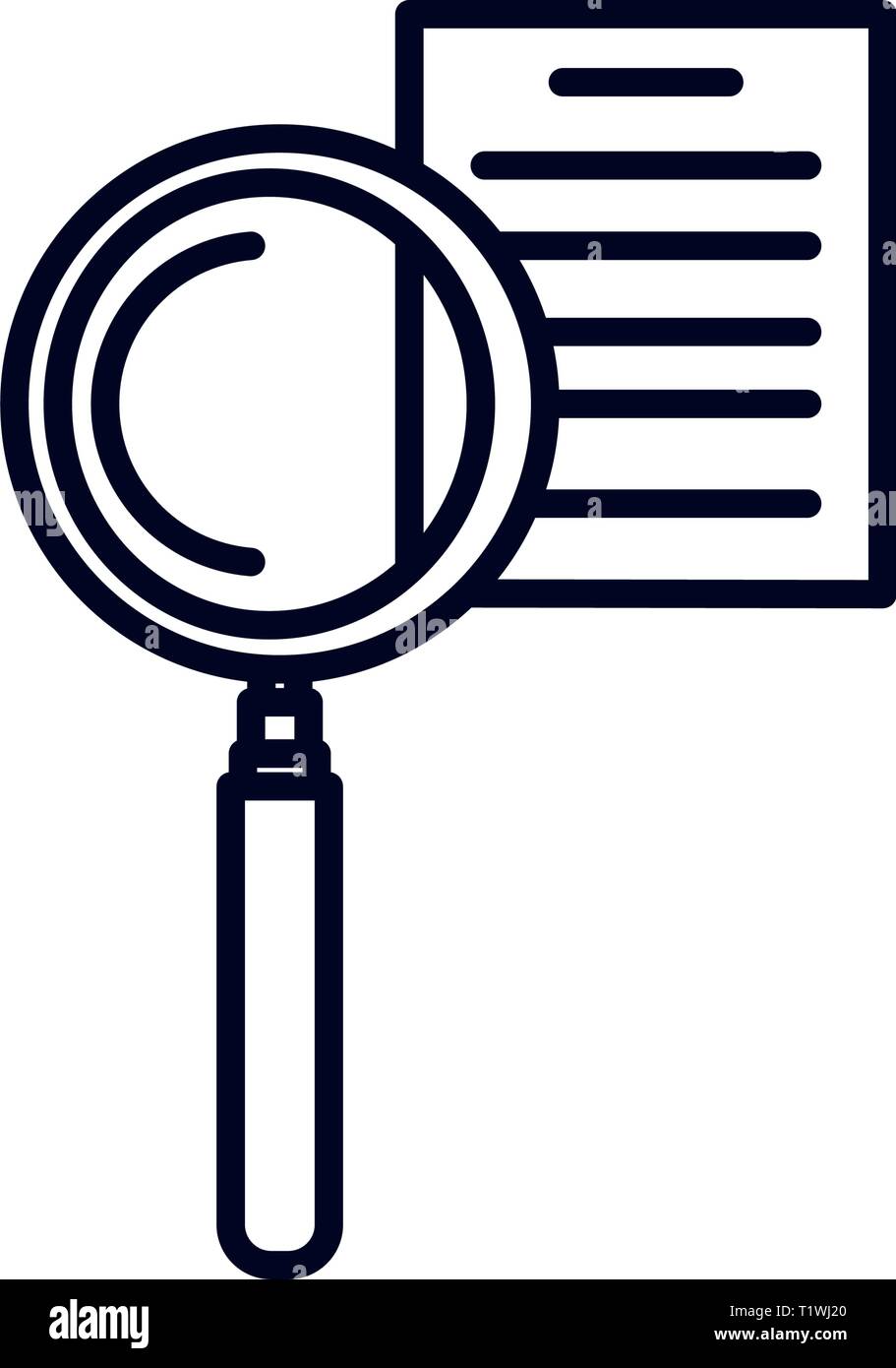 magnifying glass with document vector illustration design Stock Vector ...