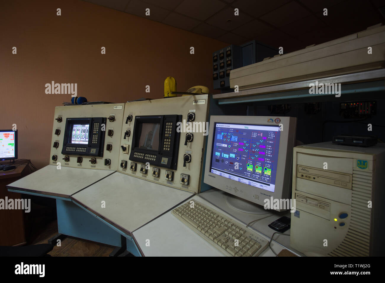 The theme of enterprise and plant automation. Inside the factory ...