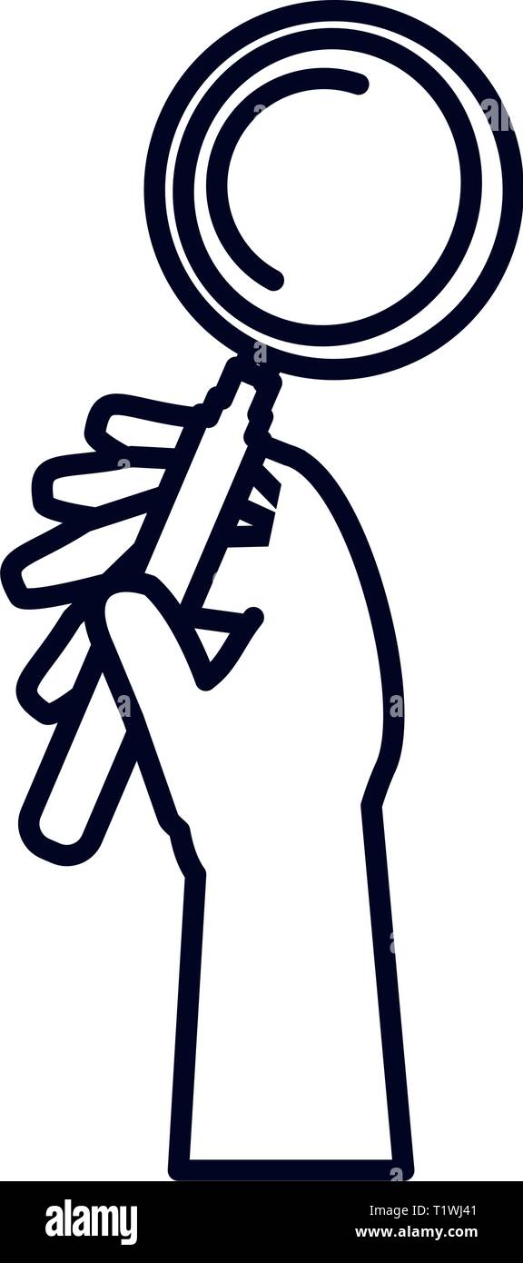 hand with magnifying glass vector illustration design Stock Vector ...