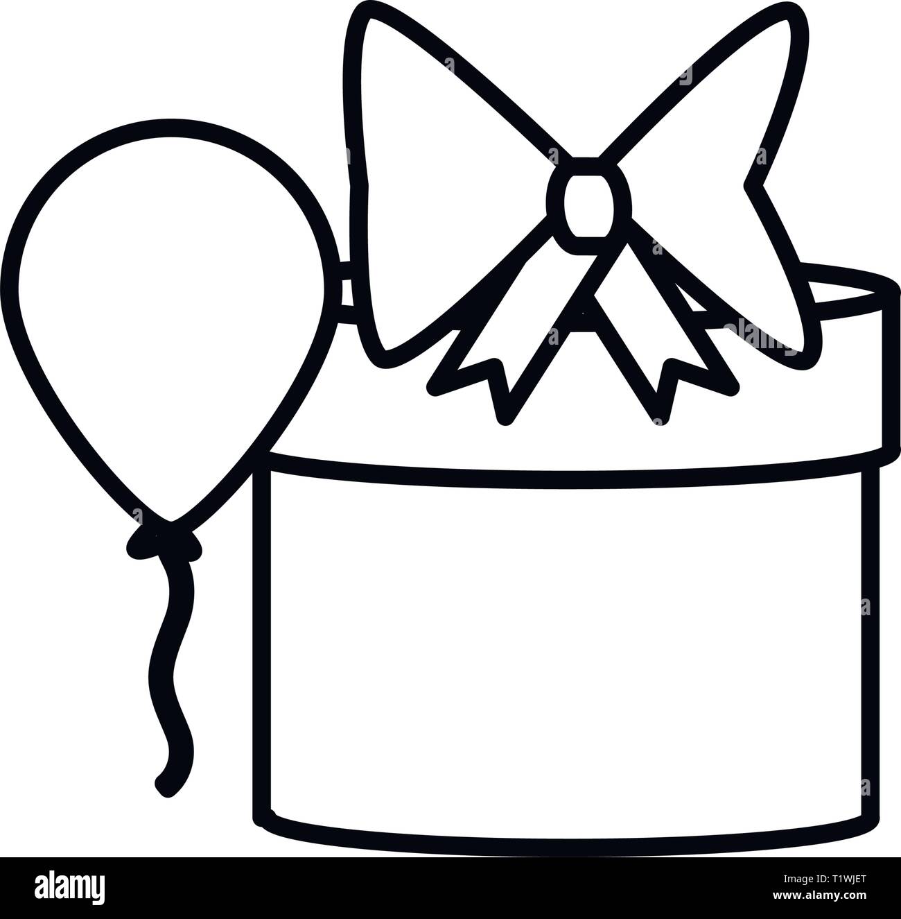 gift box with balloon helium vector illustration design Stock Vector ...